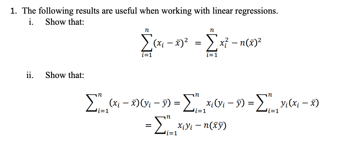Solved stats proofs. | Chegg.com