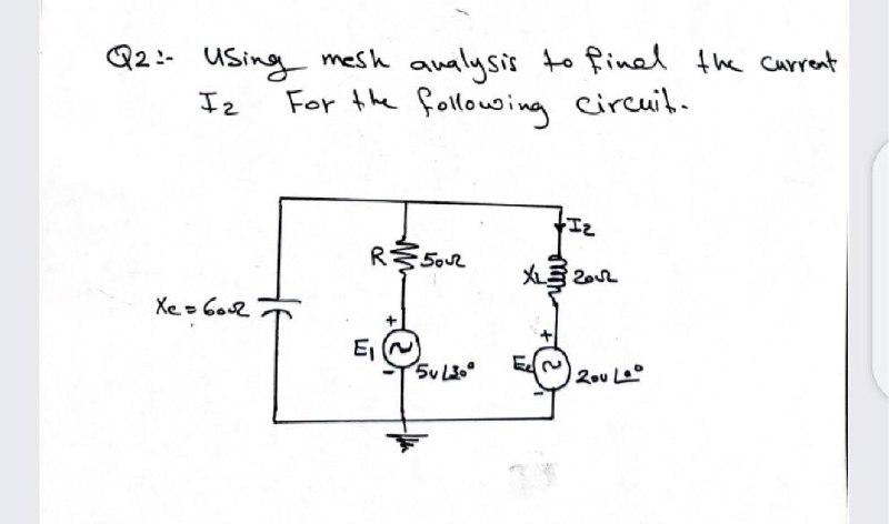 Solved Q2: using mesh analysis to final the current Iz For | Chegg.com