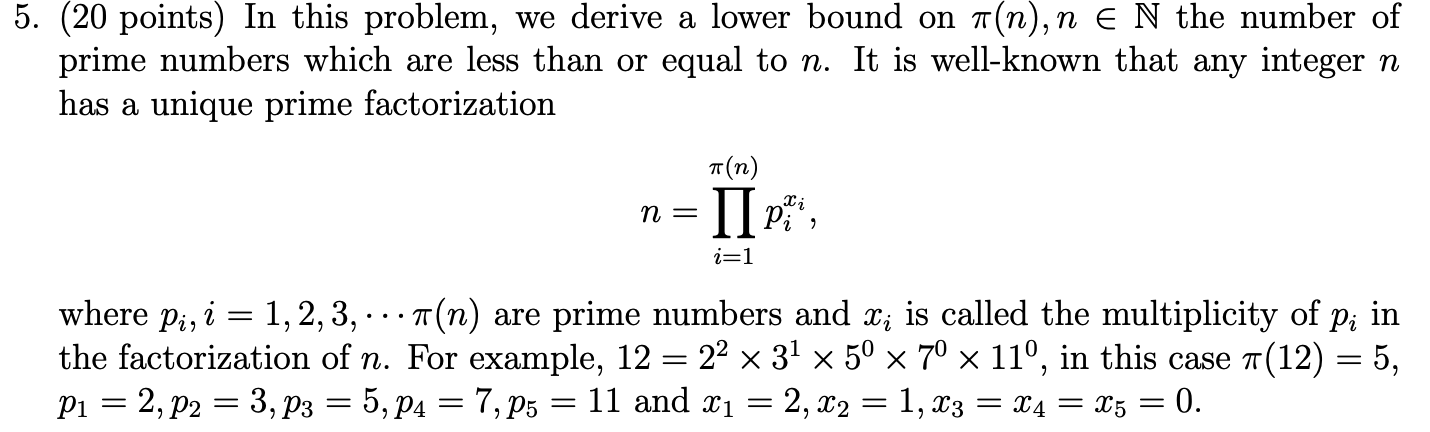 5. (20 points) In this problem, we derive a lower | Chegg.com 5. (20 points) In this problem, we derive a lower | Chegg.com