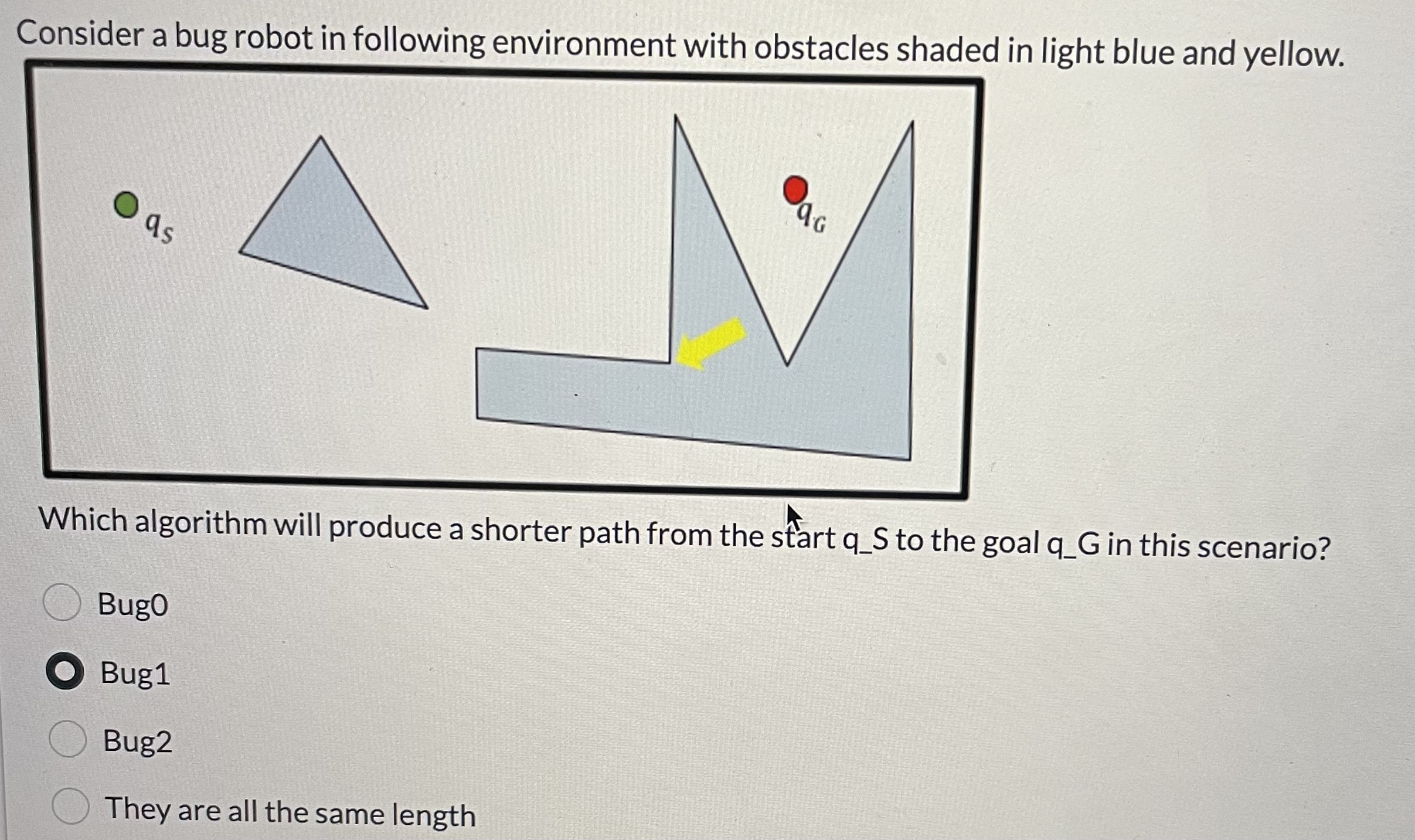 Consider a bug robot in following environment with | Chegg.com
