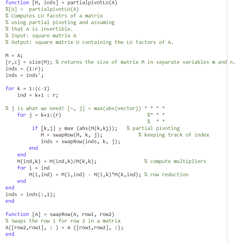 I have written a function in matlab for the question | Chegg.com