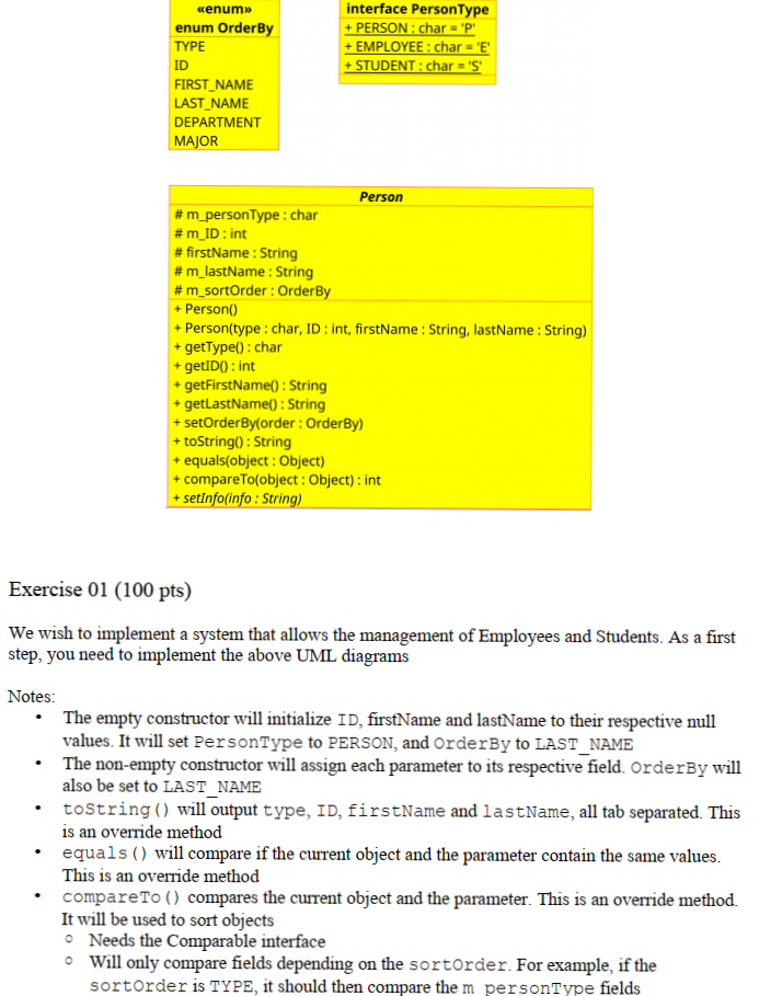 Solved interface PersonType + PERSON : charp + EMPLOYEE : | Chegg.com