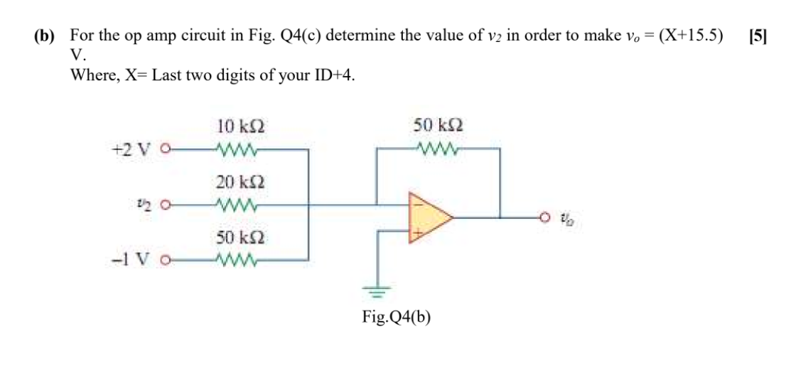 Solved [5] (b) For the op amp circuit in Fig. Q4(c) | Chegg.com