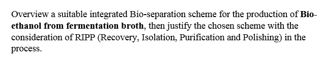 Solved Overview a suitable integrated Bio-separation scheme | Chegg.com