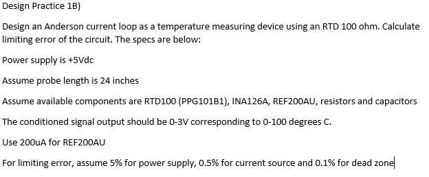 Solved Design Practice 1B) Design an Anderson current loop | Chegg.com