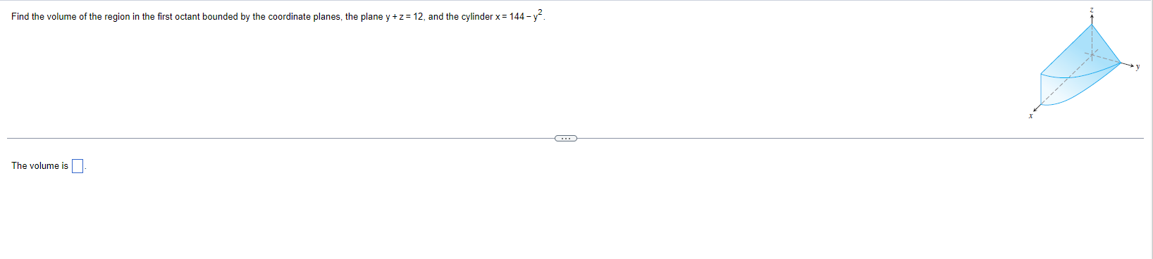 Solved Find the volume of the region in the first octant | Chegg.com