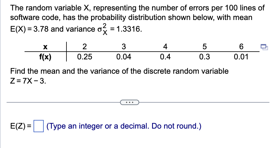 Solved The Random Variable X Representing The Number Of 