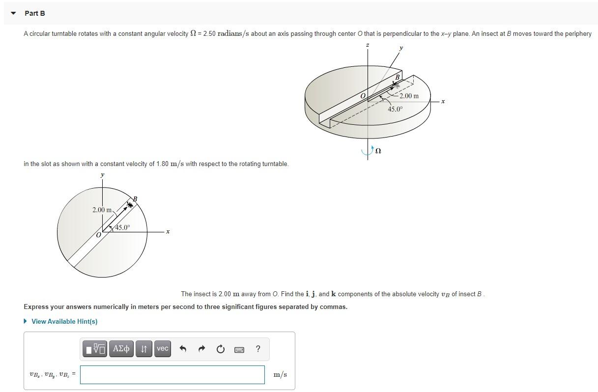 Solved Part B A circular turntable rotates with a constant | Chegg.com