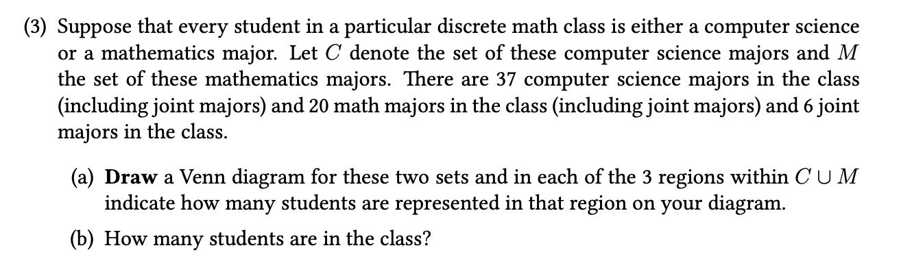 Solved (3) Suppose that every student in a particular | Chegg.com