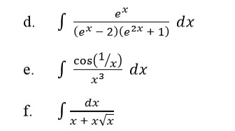 Solved (ex - 2)(e2x + 1) d. 8 et 29 (2x + 1) dx es cos(4x) | Chegg.com