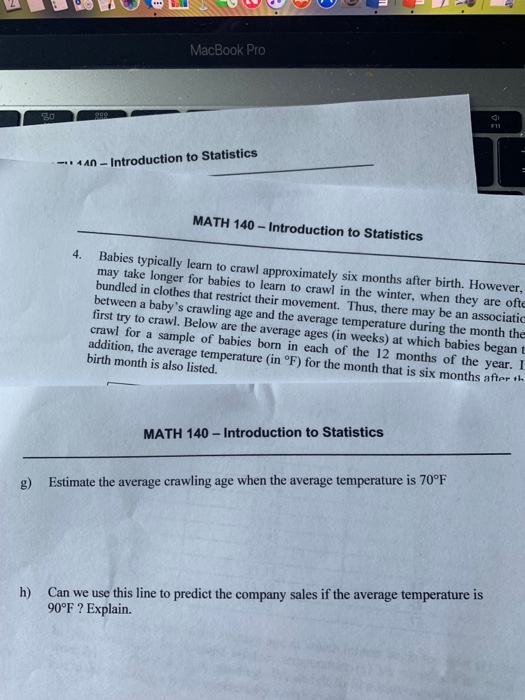 Solved MATH 140- Introduction to Statistics 4. Babies | Chegg.com