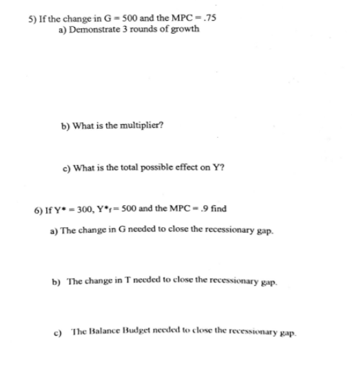 Solved 5) If the change in G-500 and the MPC-75 a) | Chegg.com
