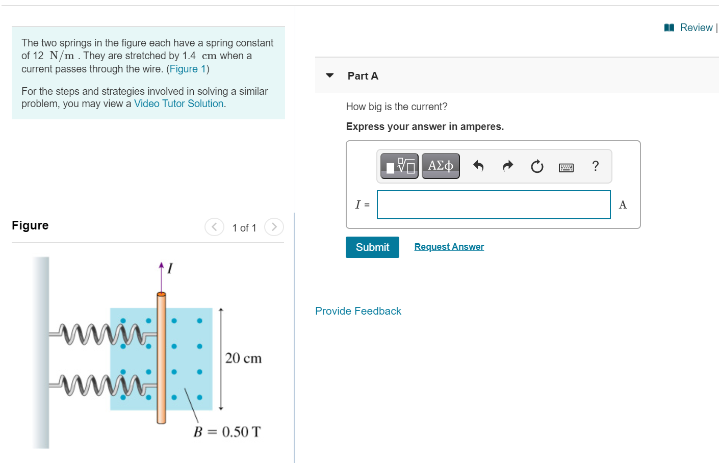 Solved Review The two springs in the figure each have a | Chegg.com