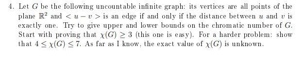 4. Let G be the following uncountable infinite graph: | Chegg.com