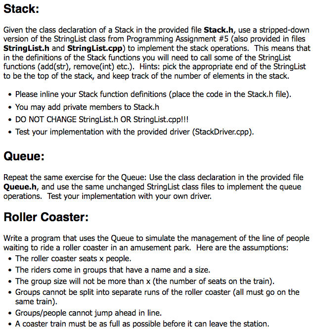 Stack: Given the class declaration of a Stack in the | Chegg.com