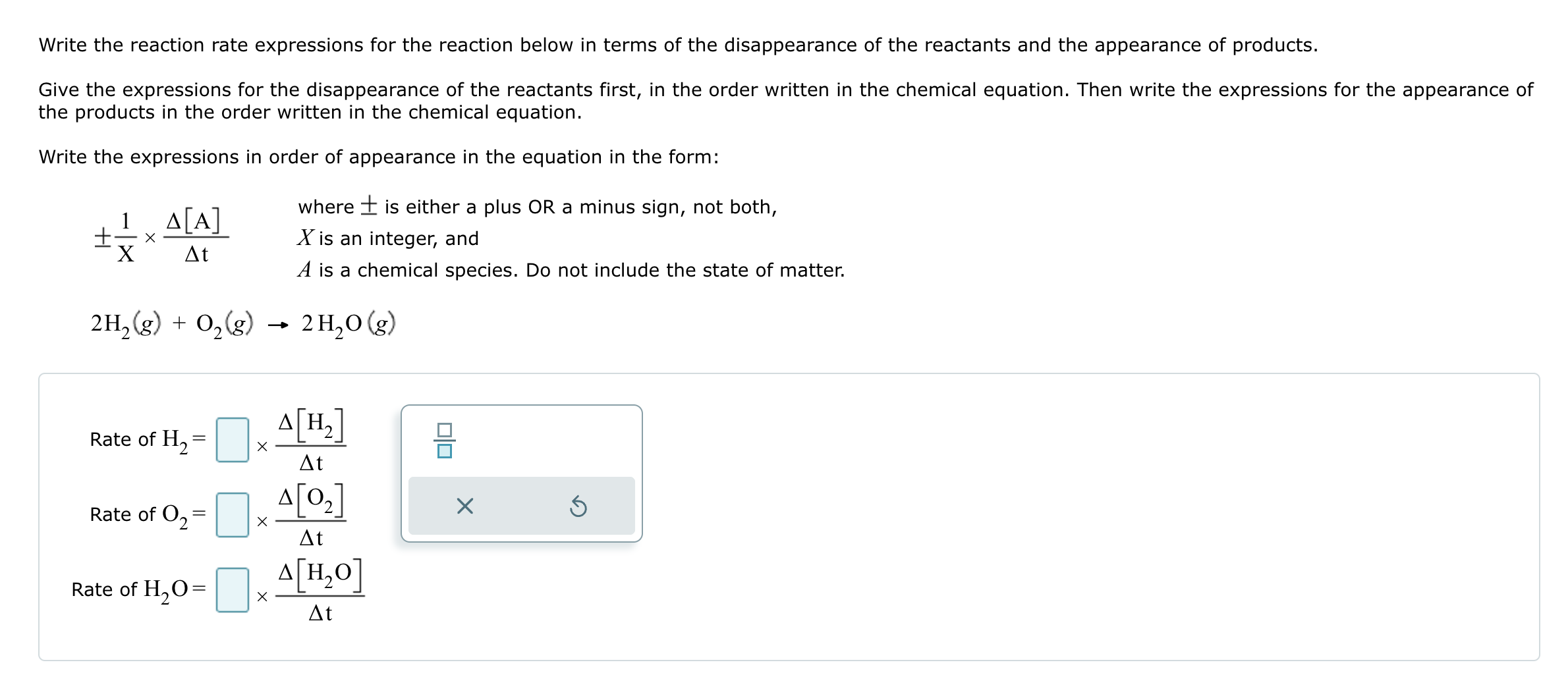 Solved Write the reaction rate expressions for the reaction | Chegg.com