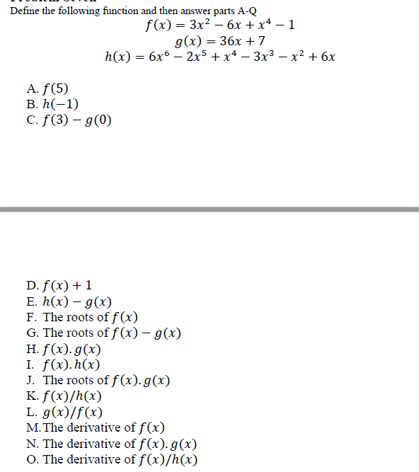 Solved = Define the following function and then answer parts | Chegg.com