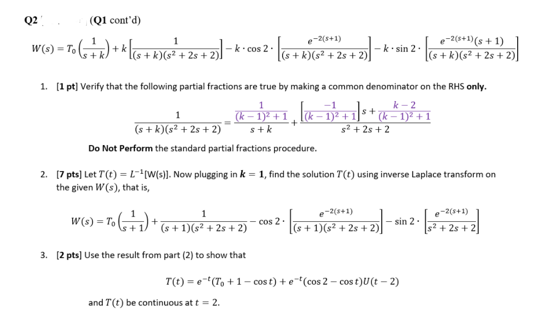 Solved Q1 Unit step function, 1st shifting theorem, | Chegg.com