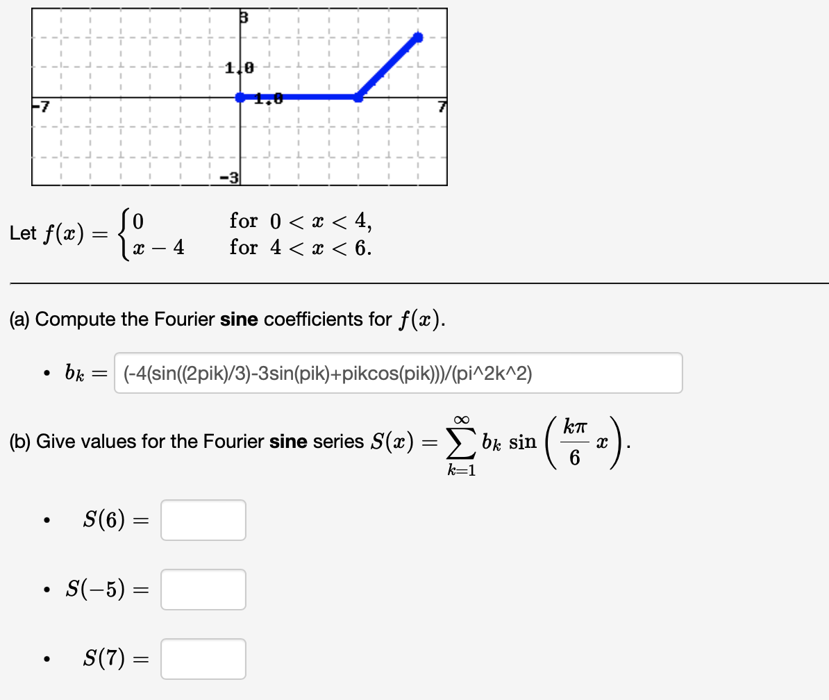Solved Let f(x)={0x−4 for 0 | Chegg.com