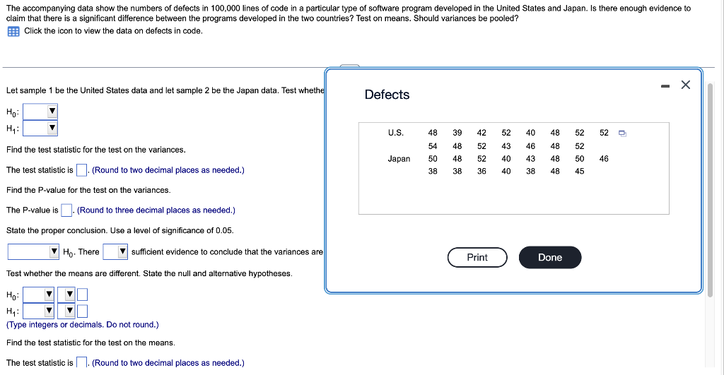 Solved The accompanying data show the numbers of defects in | Chegg.com