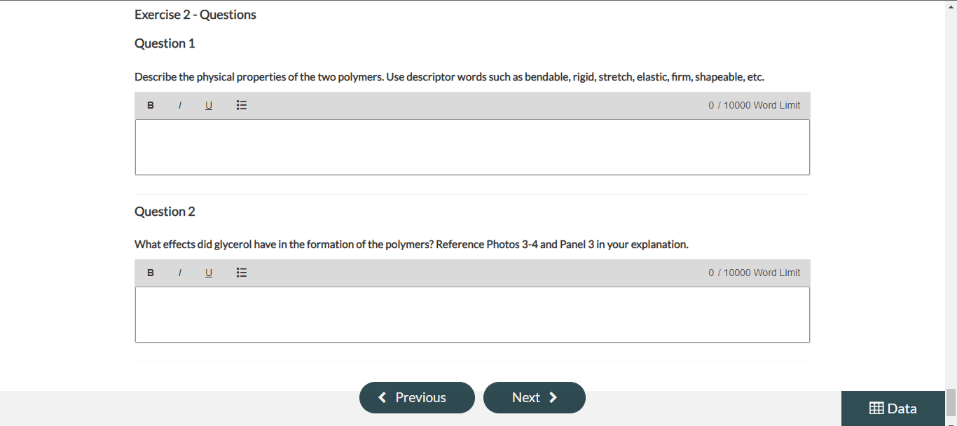 Exercise 1 PVA-Borax Polymer In this exercise you | Chegg.com