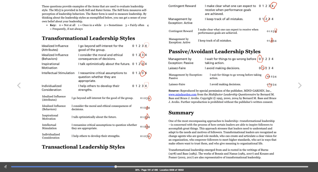 Instructions 1. Complete the MLQ 5X-Short | Chegg.com