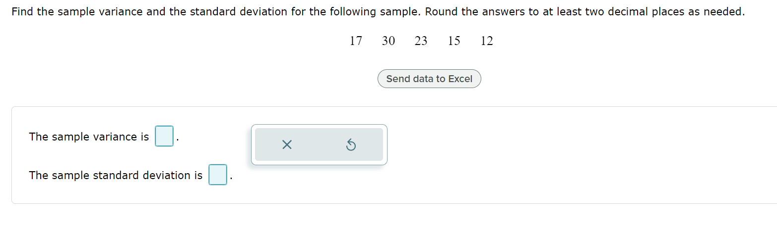 Solved Find the sample variance and the standard deviation | Chegg.com