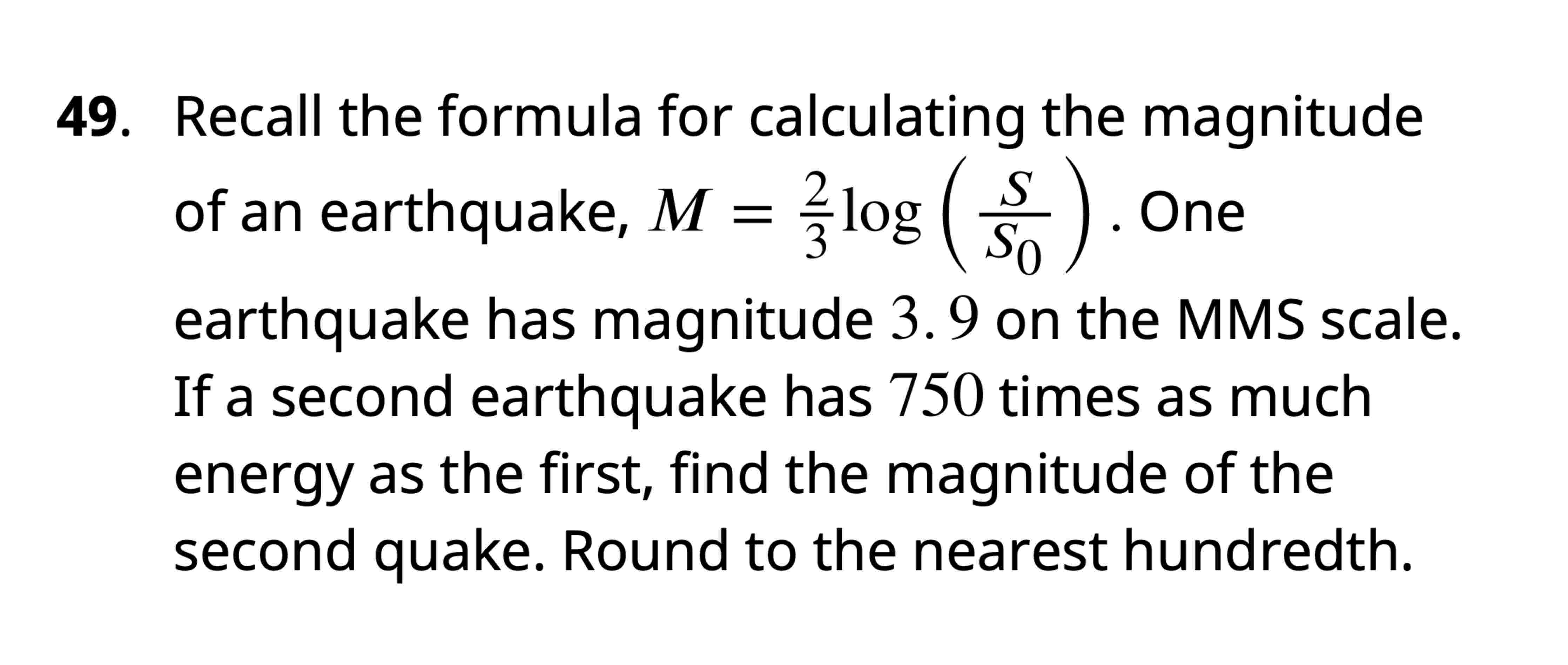 Solved Recall the formula for calculating the magnitudeof an | Chegg.com