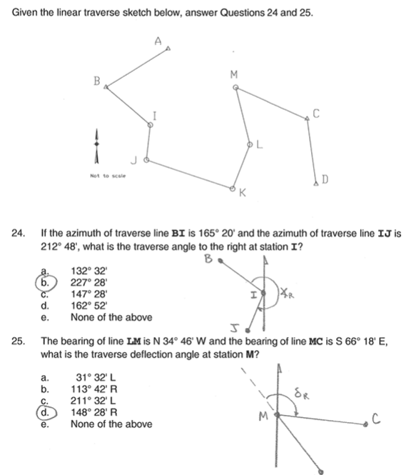 Solved Given the linear traverse sketch below, answer | Chegg.com