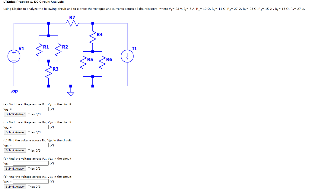 Solved LTSpice Practice 1. DC Circuit Analysis Using LTspice | Chegg.com