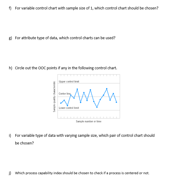 Solved g) For attribute type of data, which control charts | Chegg.com