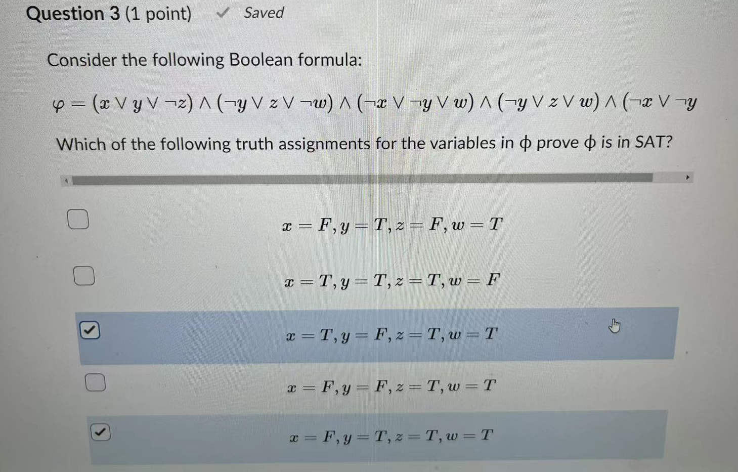 Solved Consider The Following Boolean Formula 