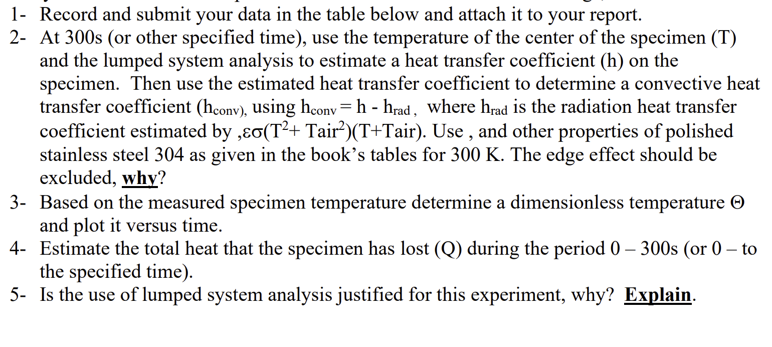 Solved 1- ﻿Record and submit your data in the table below | Chegg.com