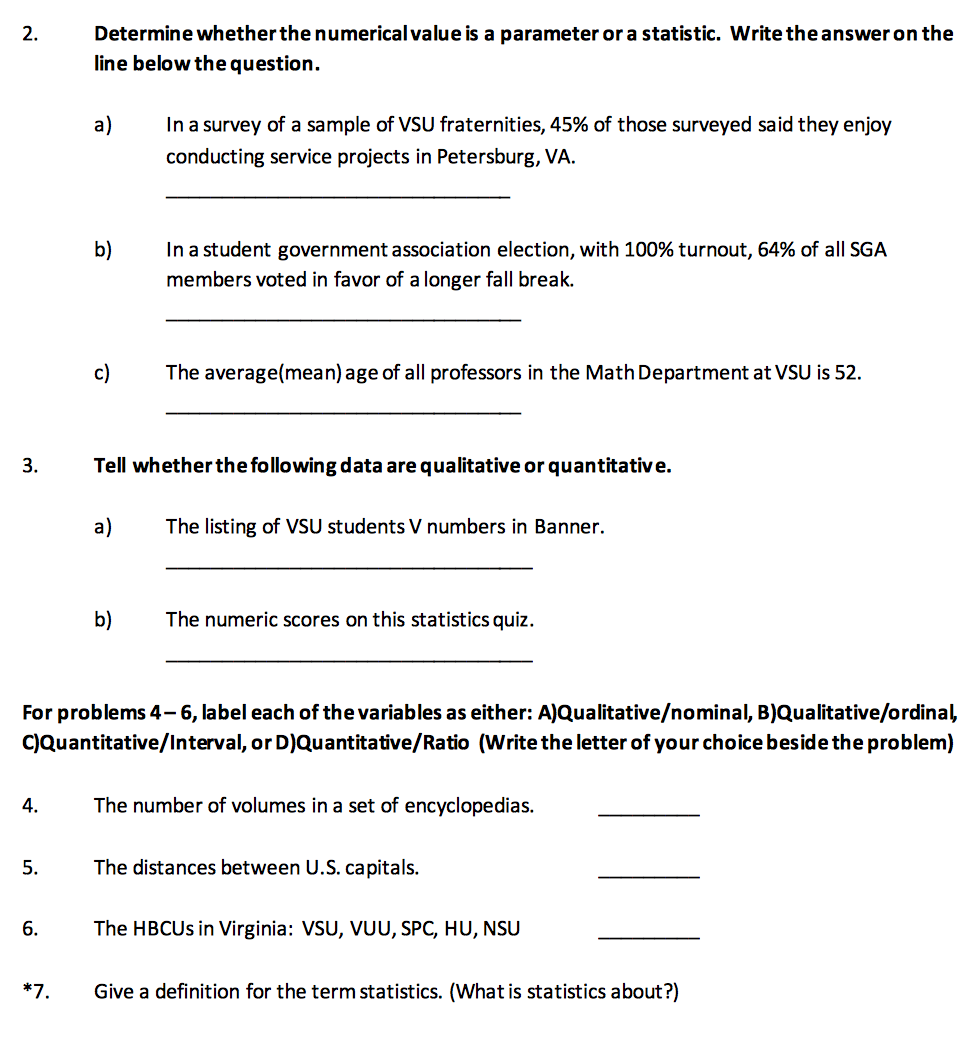 Solved 2. Determine whether the numerical value is a | Chegg.com