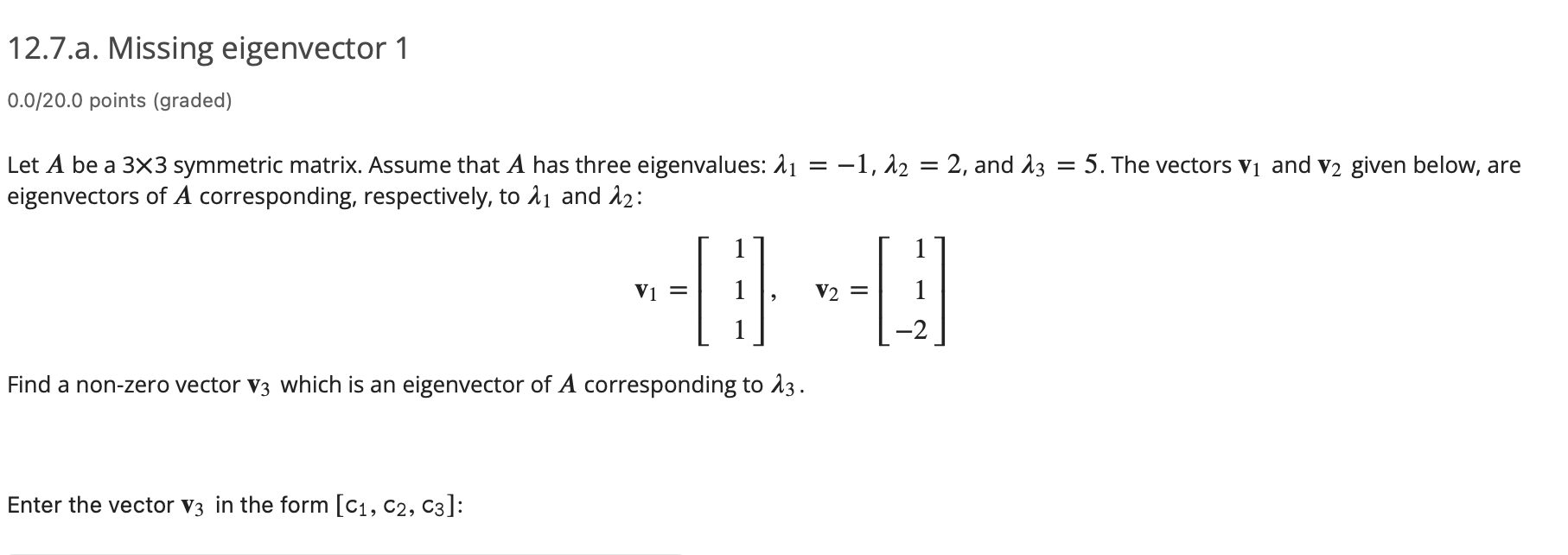 Solved Let 𝐴 be a 3 × 3 symmetric matrix. Assume that 𝐴 | Chegg.com