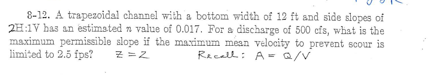 Solved Table 2-1. Geometric Elements of Channel | Chegg.com