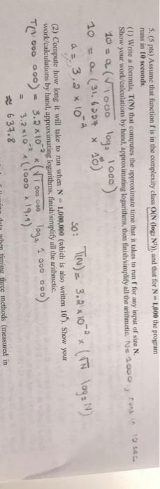 Solved 5. (5 pts) Assume that function f is in the | Chegg.com