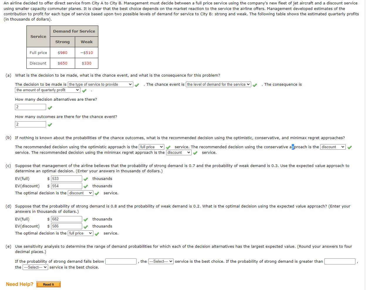 Solved An airline decided to offer direct service from City | Chegg.com