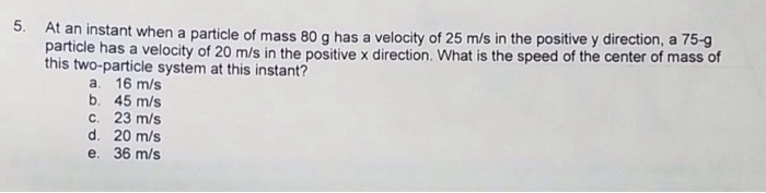 Solved At an instant when a particle of mass 80 g has a | Chegg.com