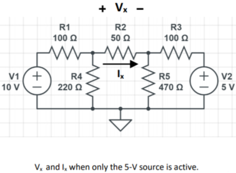 Solved + Vx R1 100 R2 50 Ω R3 1002 w M th V1 10 V +1 R4 220 | Chegg.com