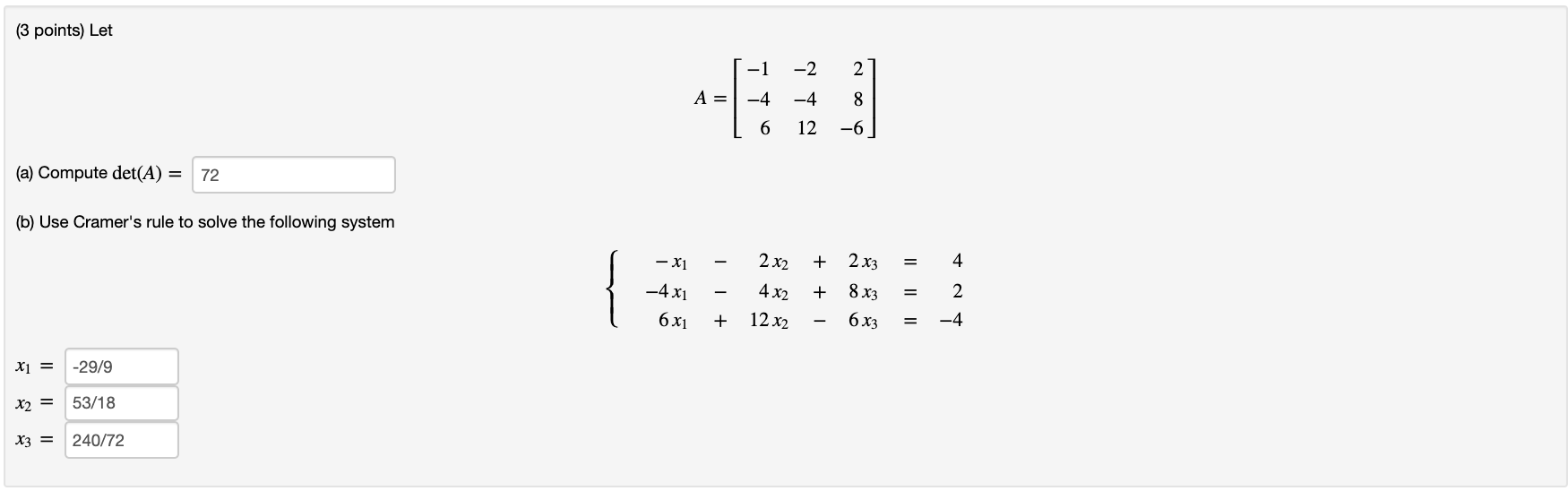 Solved (3 points) Let -1 -2 2 A= -4 -4 8 6 12 -6 (a) Compute | Chegg.com
