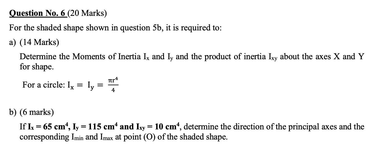 Solved b) (5 Marks) For the shape shown in the figure, | Chegg.com