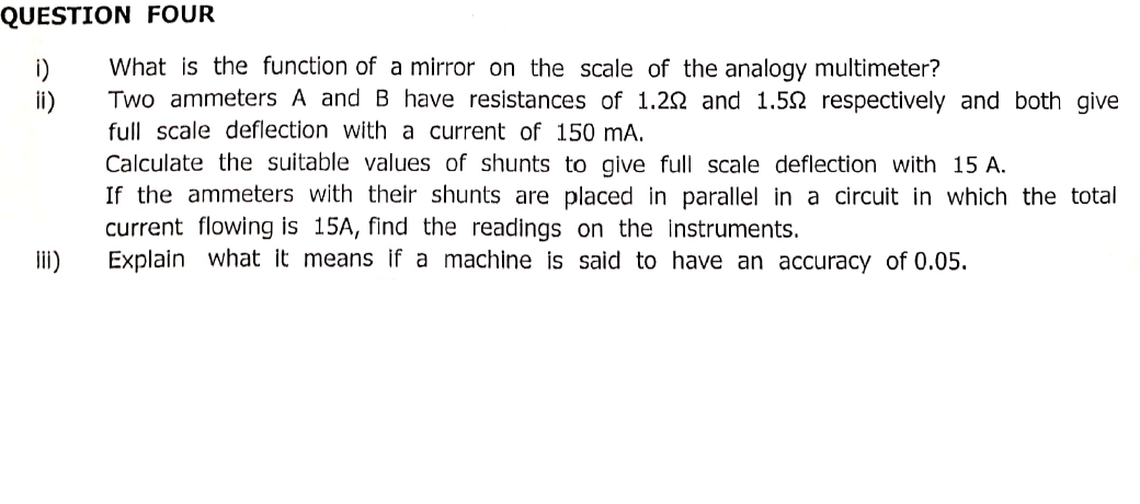 Solved QUESTION FOUR ii) What is the function of a mirror on | Chegg.com