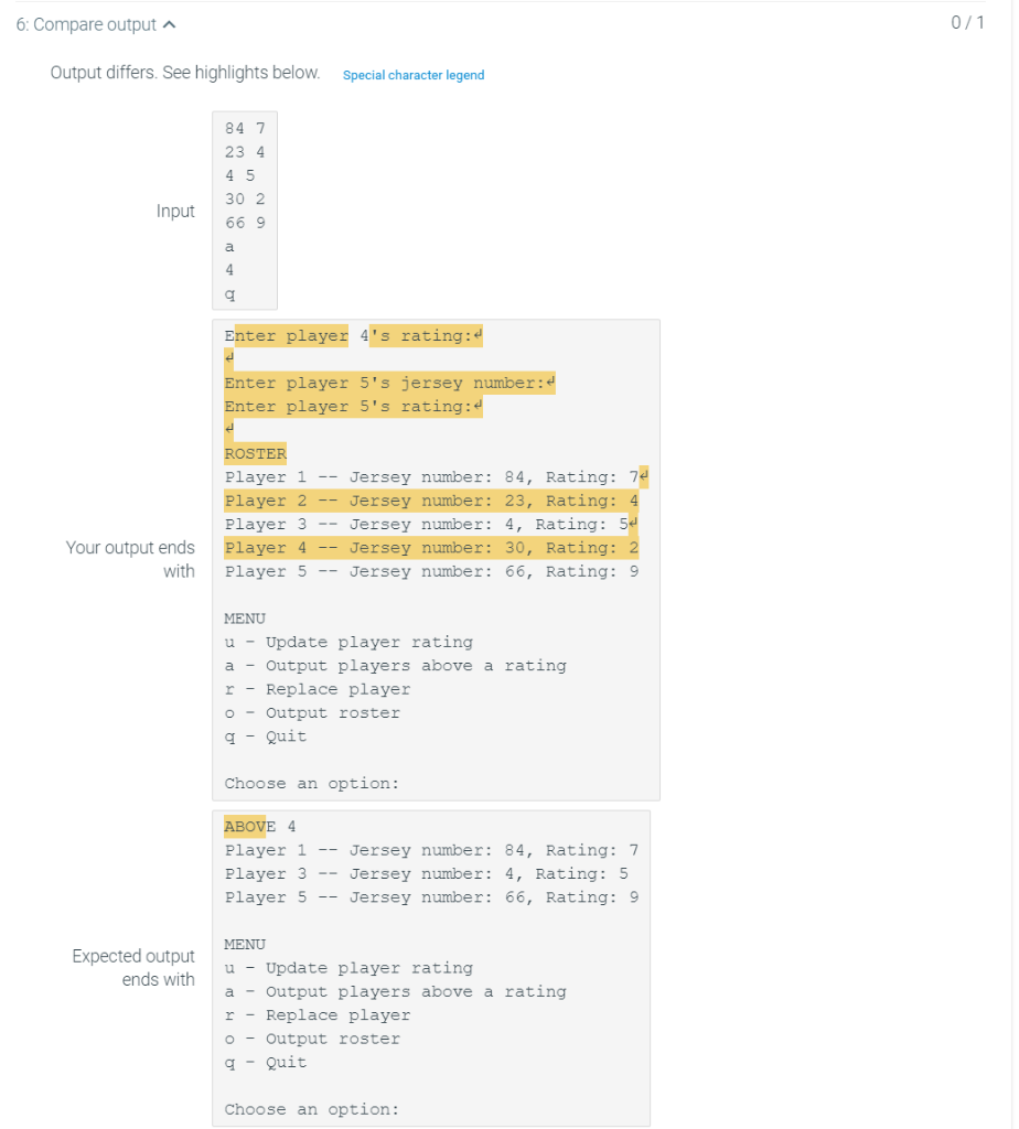 Solved 5.29 LAB*: Program: Soccer team roster This program | Chegg.com