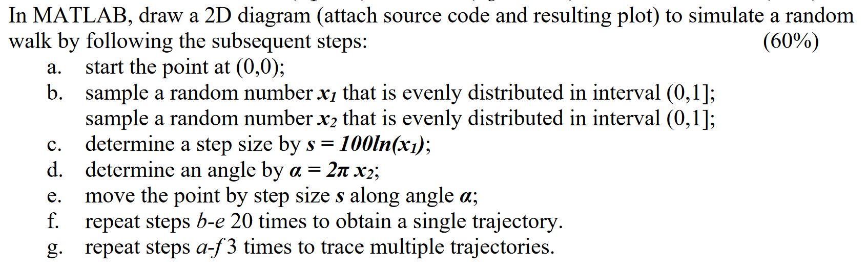 Solved a. In MATLAB, draw a 2D diagram (attach source code | Chegg.com