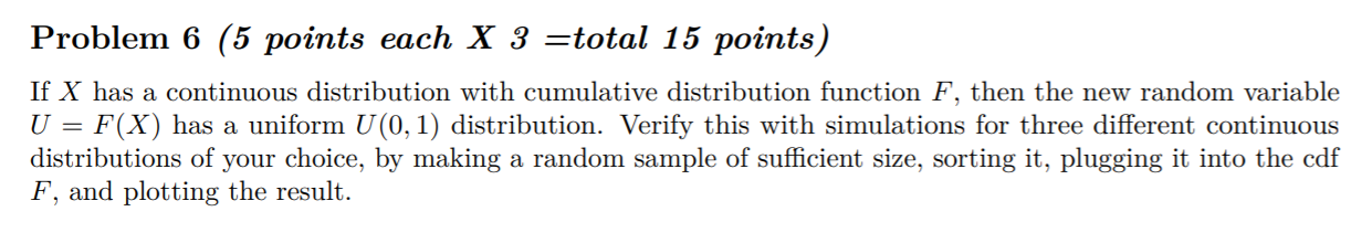 Solved Problem 6 (5 points each X 3 =total 15 points) If X | Chegg.com