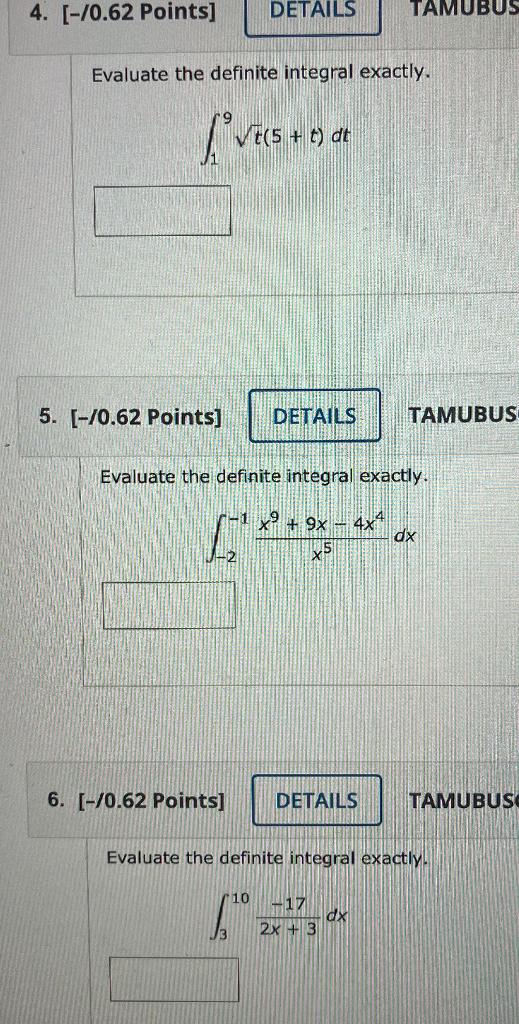 Solved Evaluate the definite integral exactly. ∫19t(5+t)dt | Chegg.com Solved Evaluate the definite integral exactly. ∫19t(5+t)dt | Chegg.com