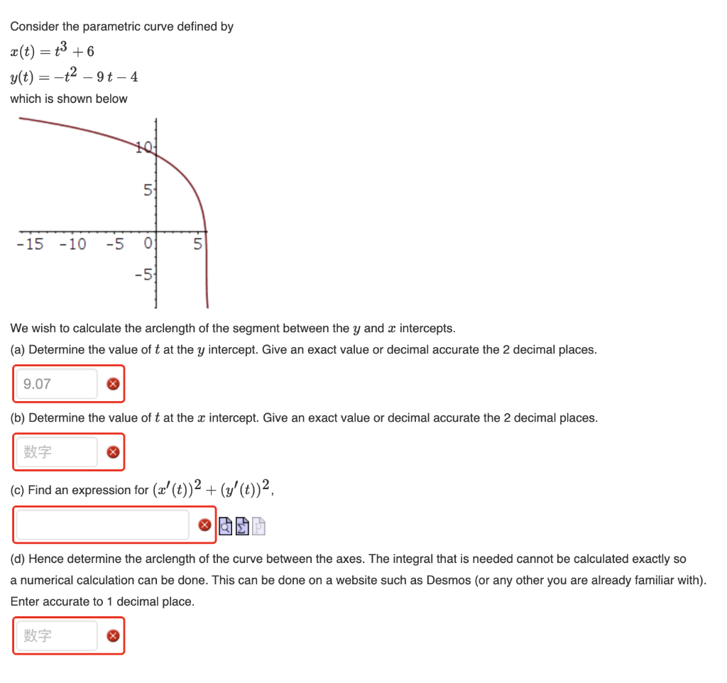 Solved Consider the parametric curve defined by | Chegg.com