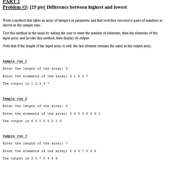 Solved PART 2 Problem #3: [25 pts] Difference between | Chegg.com