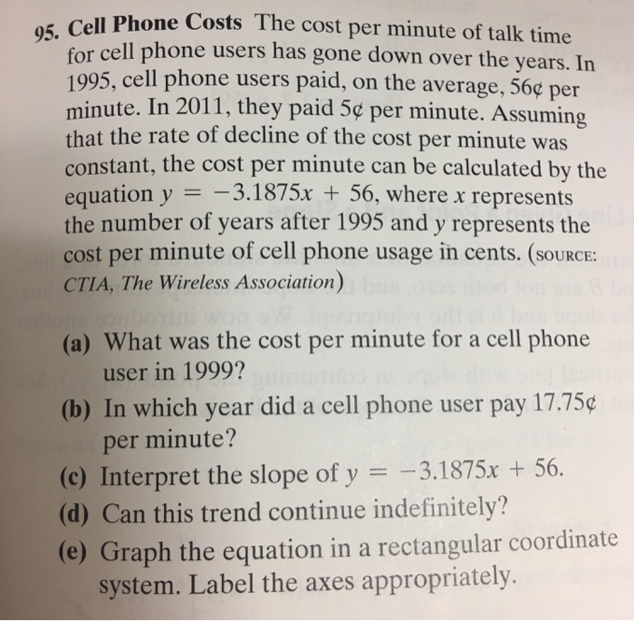 Solved The cost per minute of talk time for cell phone users | Chegg.com